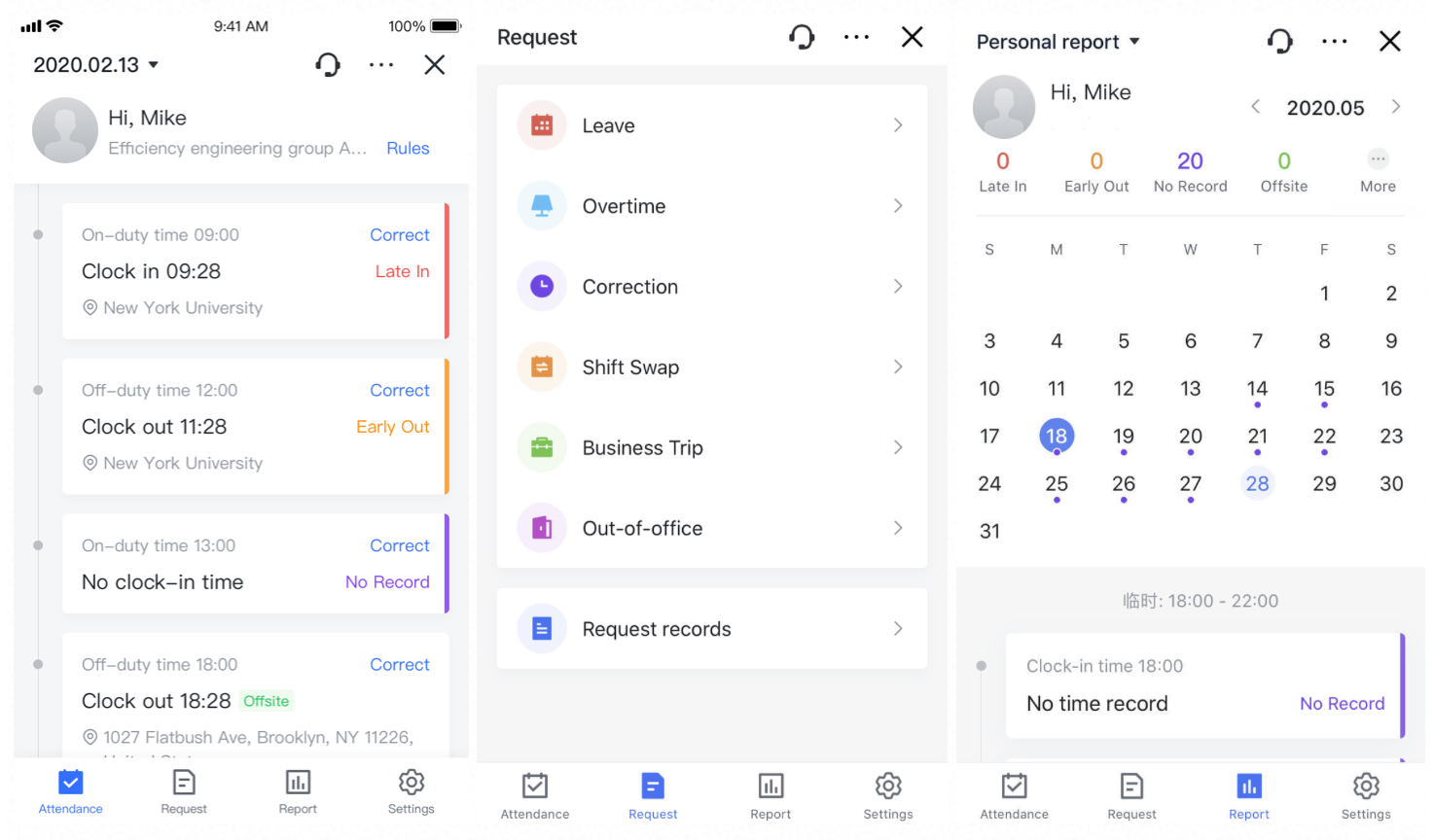 Submit an Attendance correction request