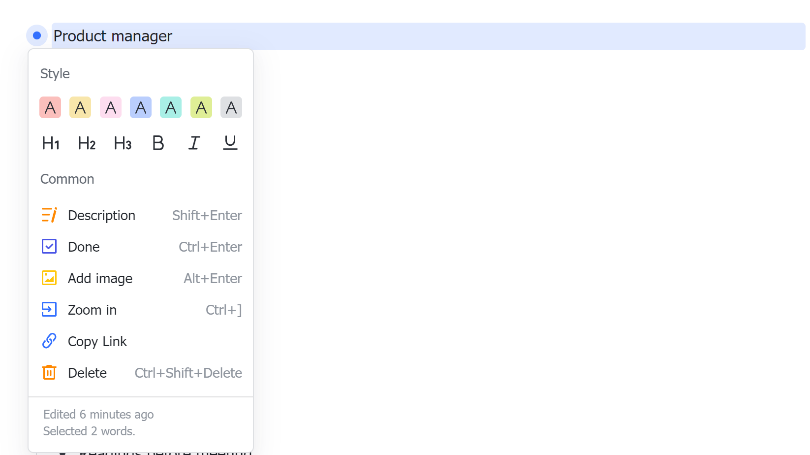 Create and edit mindnotes