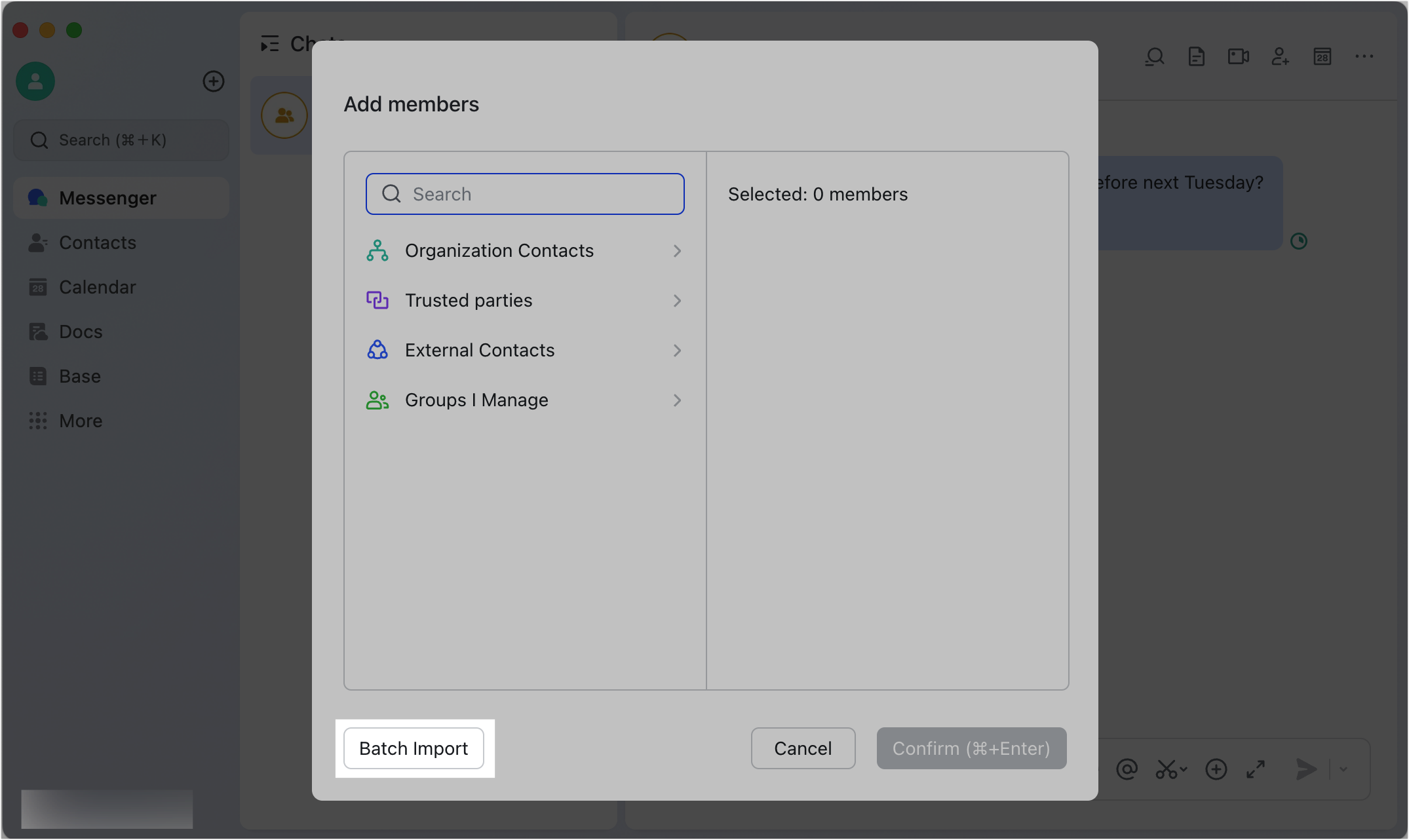 Batch import members to a group