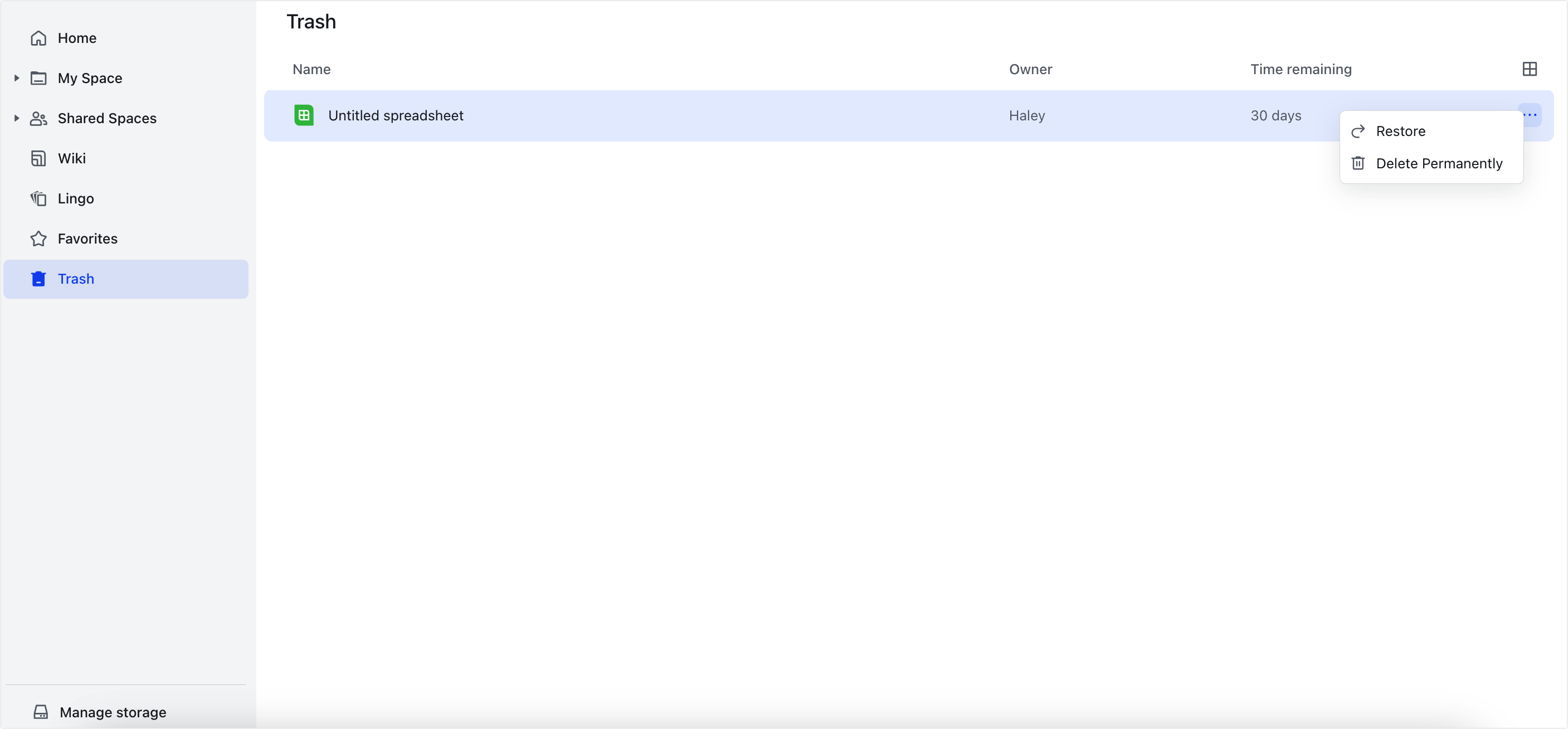 Delete documents or folders