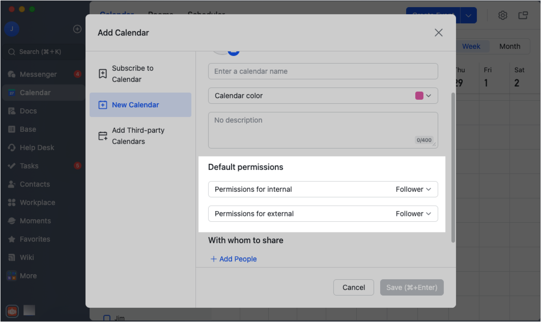 Create and manage public calendars