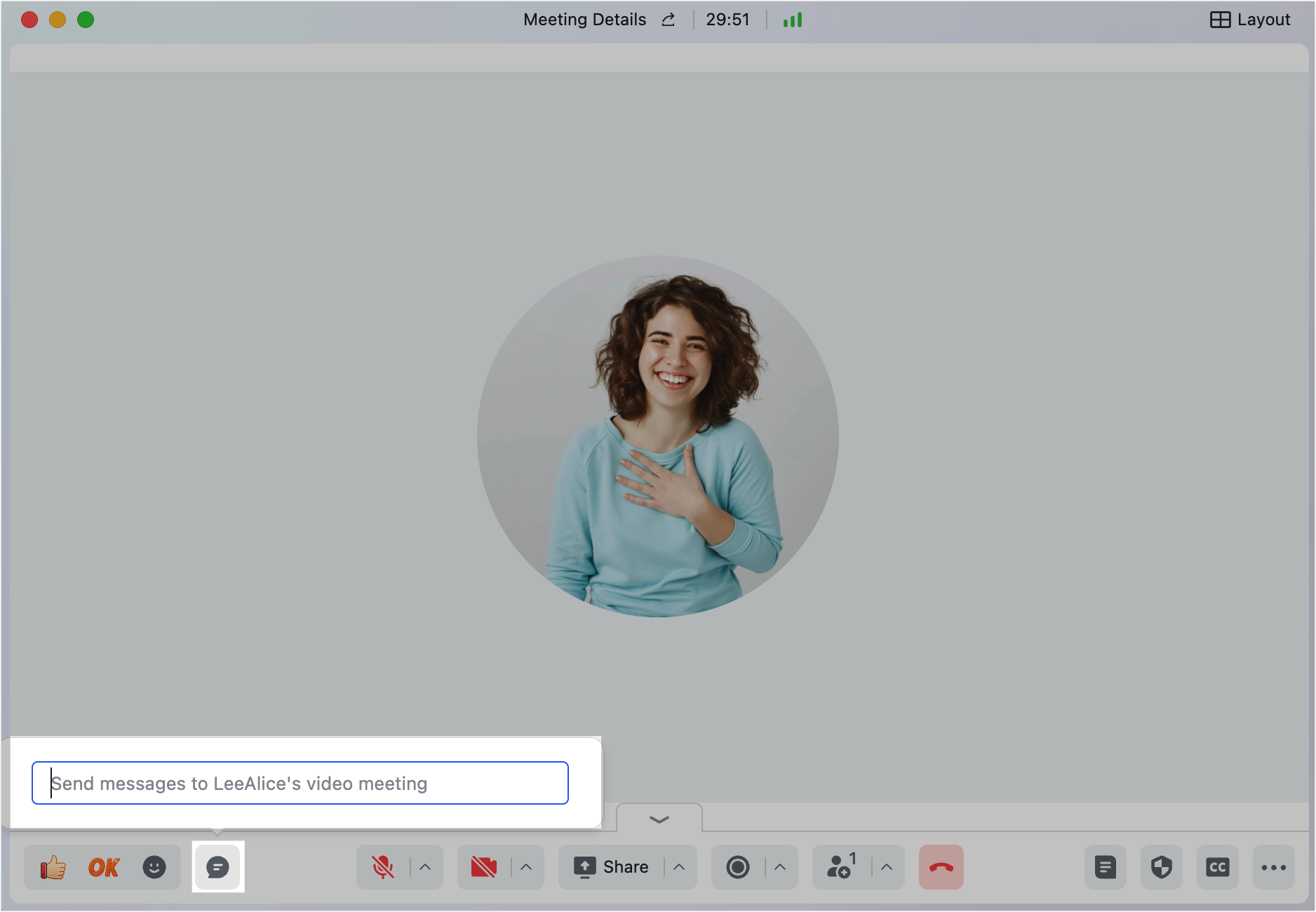 Chat and send emoji reactions in a meeting