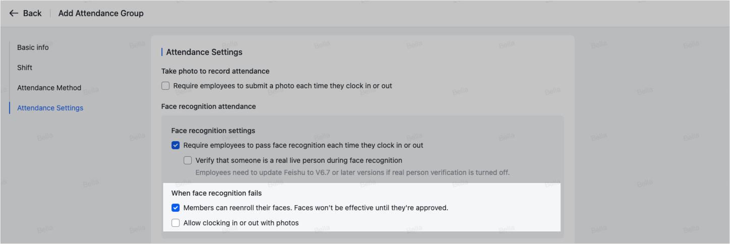 Admin | Set up face recognition